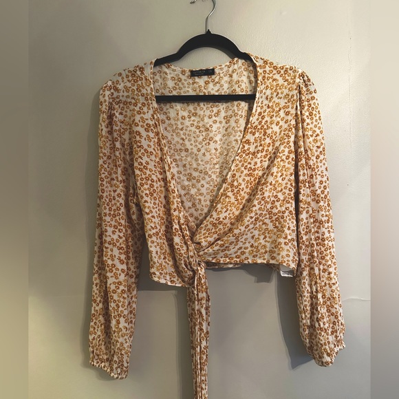 Cotton On | Tops | Yellow Floral Wrap Top | Poshmark